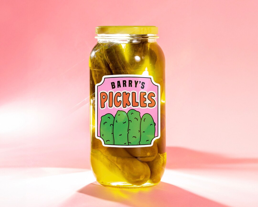 PERSONALISED Vinyl Sticker Label // Glossy // Jar of Pickles Label ...