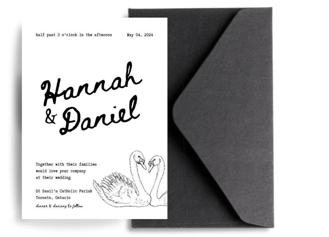 Handwriting Style Wedding Invitation Template - Etsy