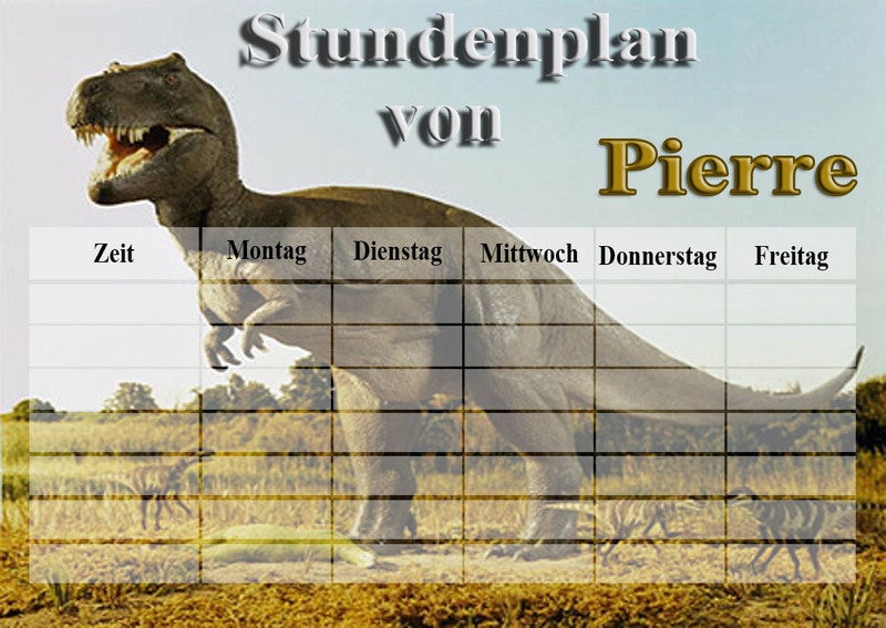 Stundenplan DINO personalisiert abwischbar A4 | Etsy