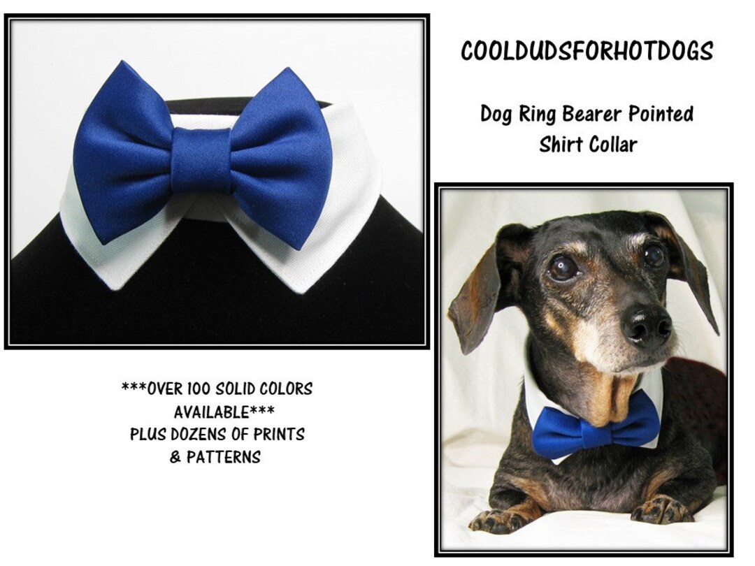 Blue Dog Bow Tie Collar~dark Sapphire Blue Dog Bow~wedding Dog Attire ...