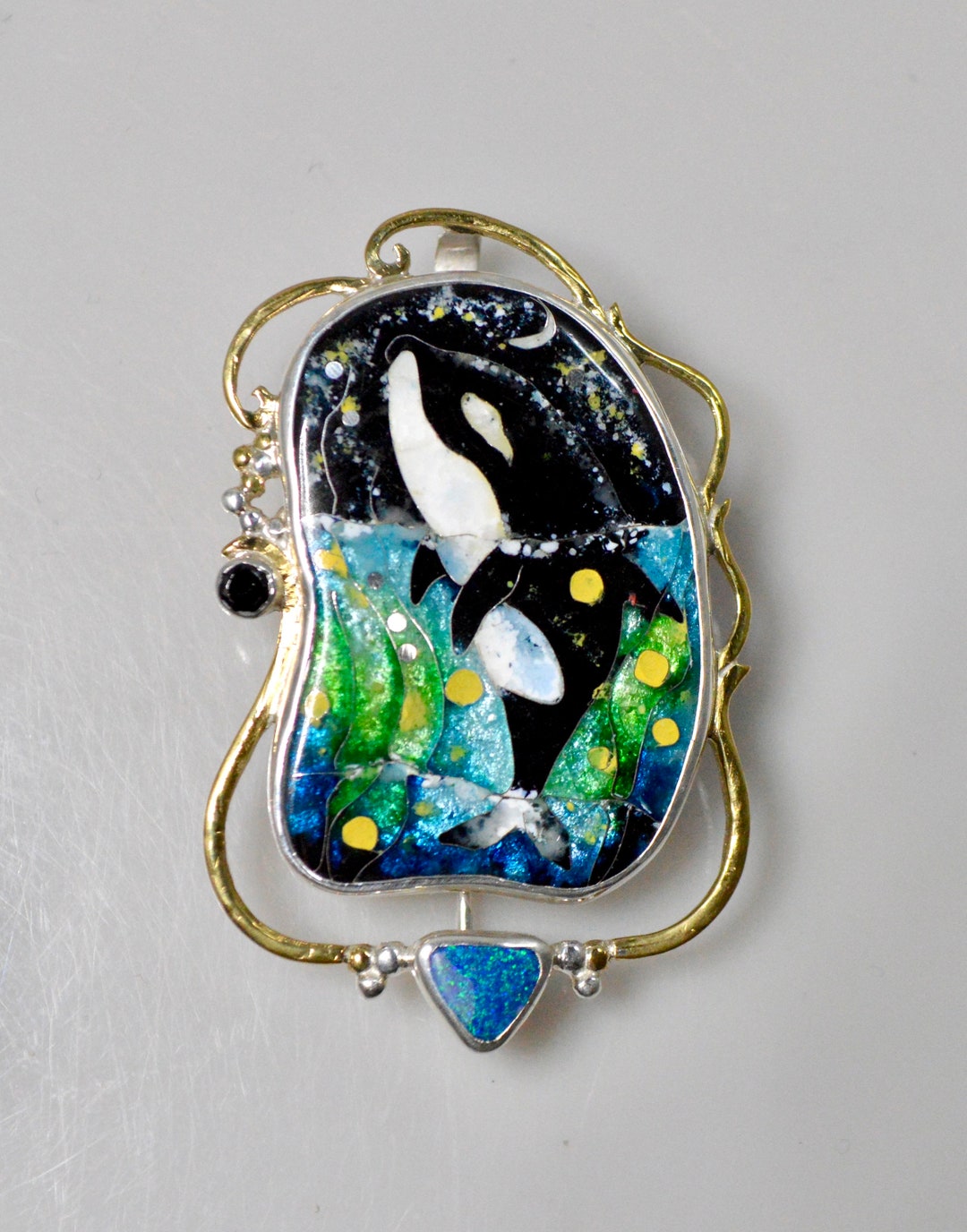 Orca. Based on Hannah Willow Art Print. Georgian Cloisonne Enamel ...