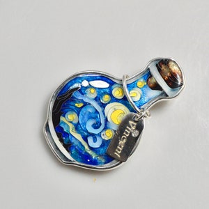 RESERVED . the Starry Night Jar. Vincent Van Gogh. Georgian Cloisonne ...