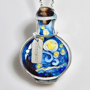 RESERVED . the Starry Night Jar. Vincent Van Gogh. Georgian Cloisonne ...