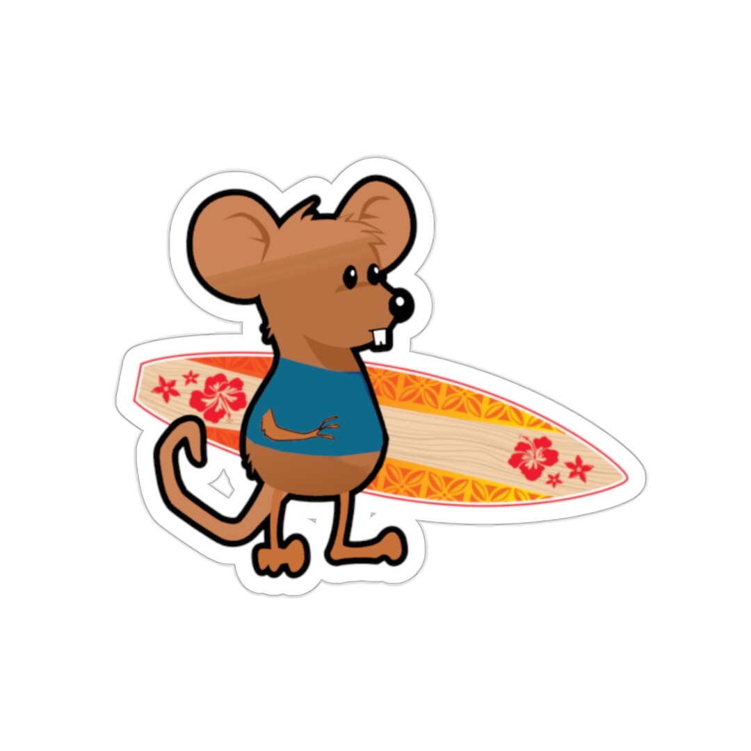 Lil Rat With a Surfboard | Grommet Surf Sticker | Kiss-cut Stickers - Etsy