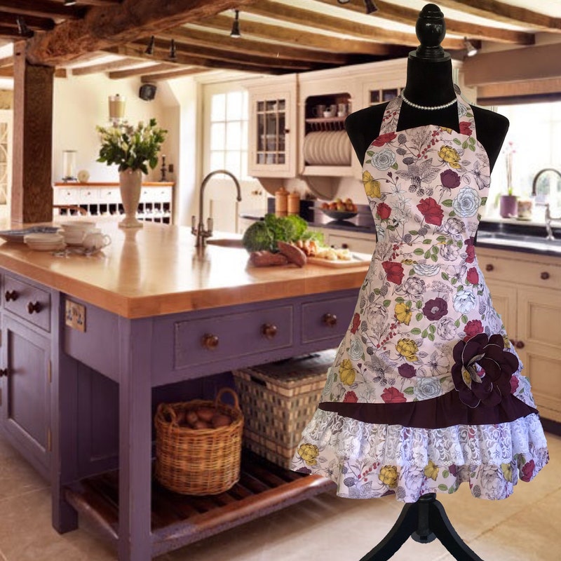 Pink Ruffle Apron - Etsy