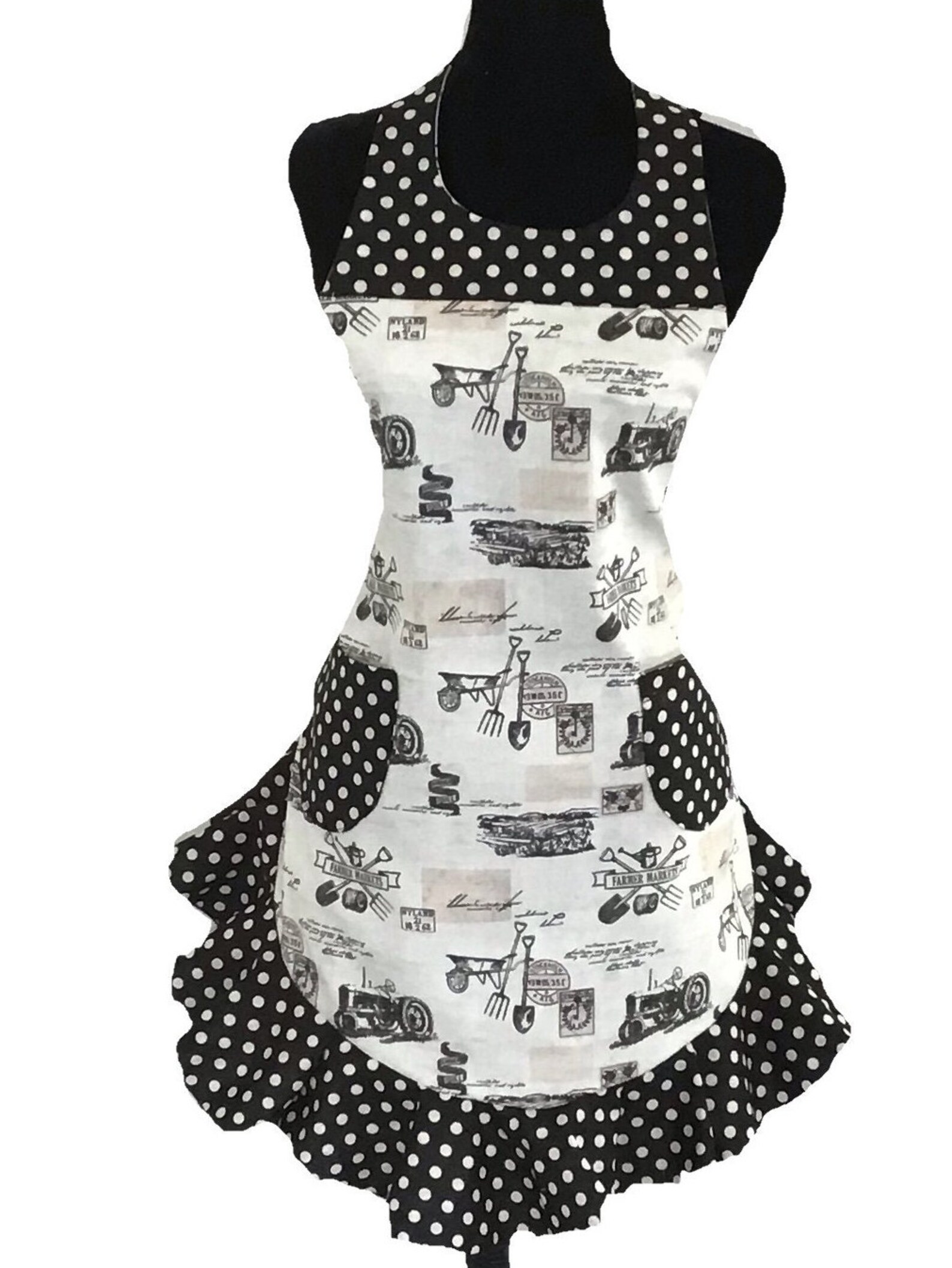 Cute Farmhouse Apron for Women Rustic Farm Apron in Tractors - Etsy