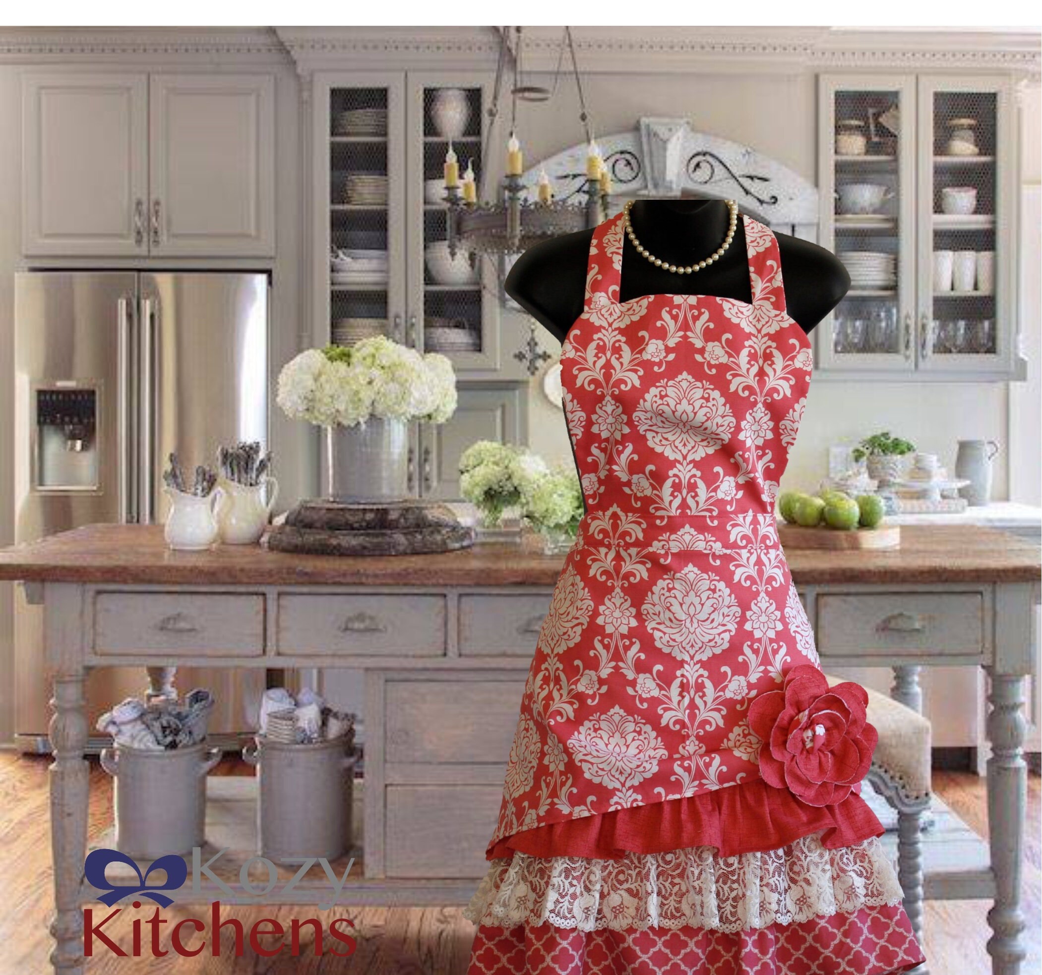 Apron for Women in Retro Style Apron With Pockets Apron With | Etsy