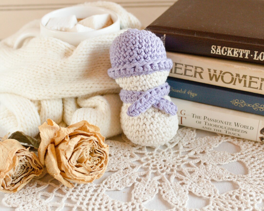 Snowman Stress Ball, Fidget Toy, Anxiety Relief Gift, Crochet Sensory ...