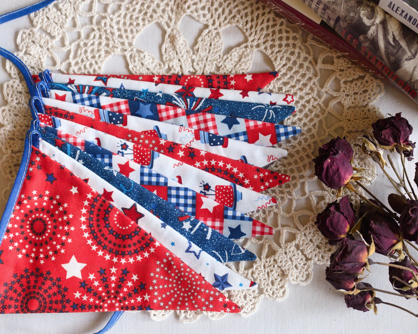 Red White and Blue Bunting Banner, Patriotic Banner, Patriot Décor ...