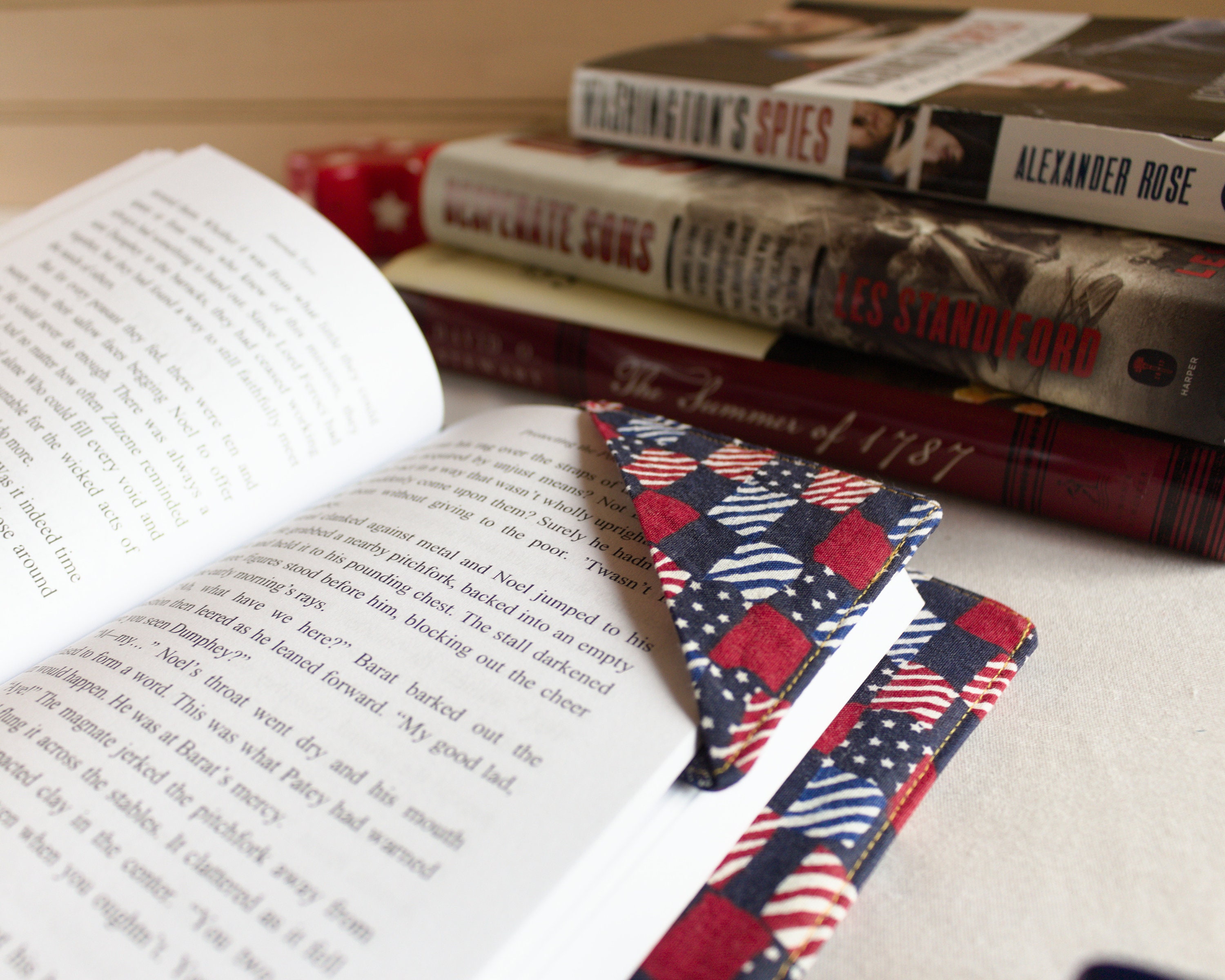 Patriotic Corner Book Mark Red White and Blue Bookmark - Etsy UK