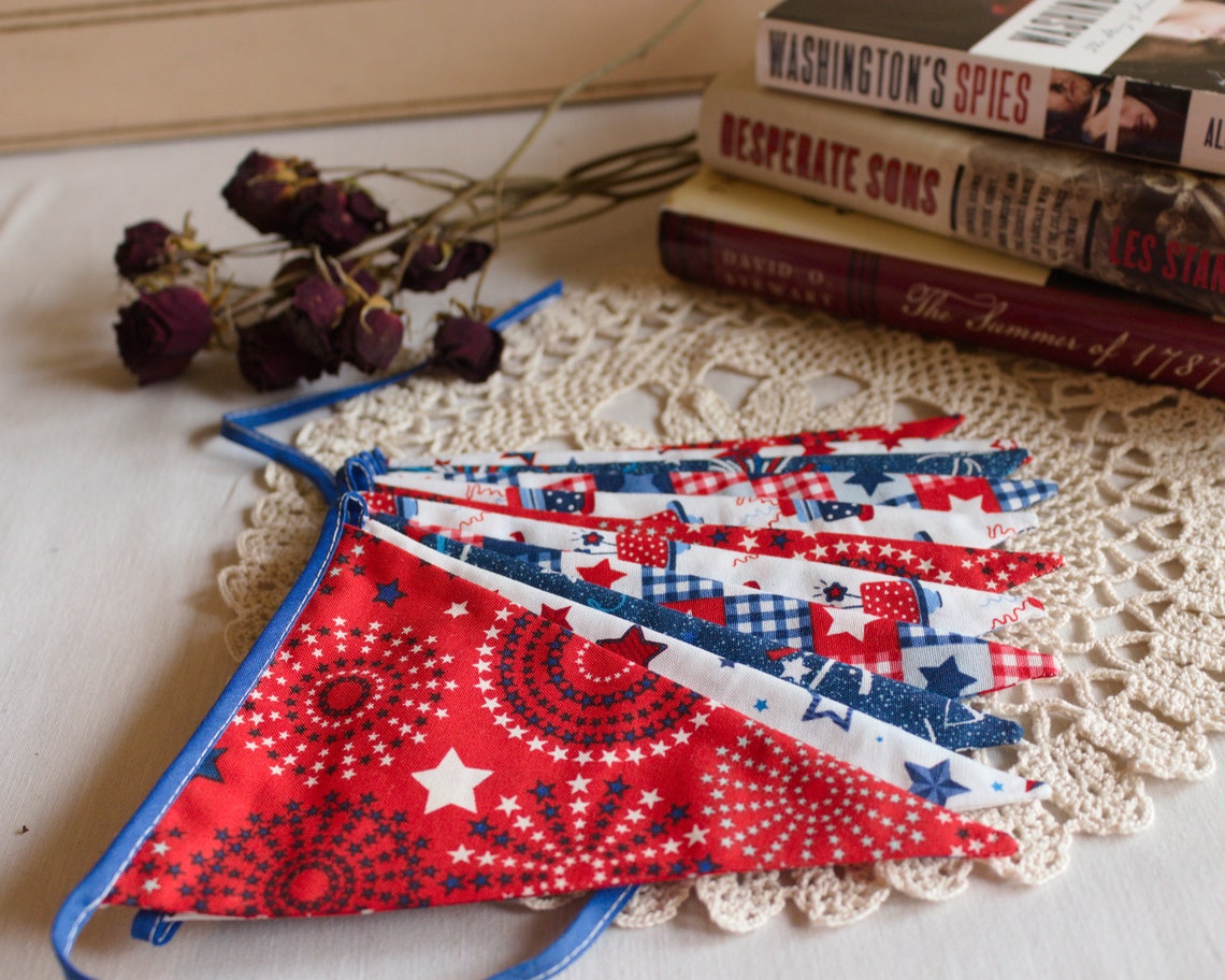 Red White and Blue Bunting Banner, Patriotic Banner, Patriot Décor ...
