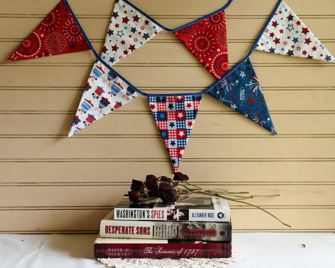 Red White and Blue Bunting Banner, Patriotic Banner, Patriot Décor ...