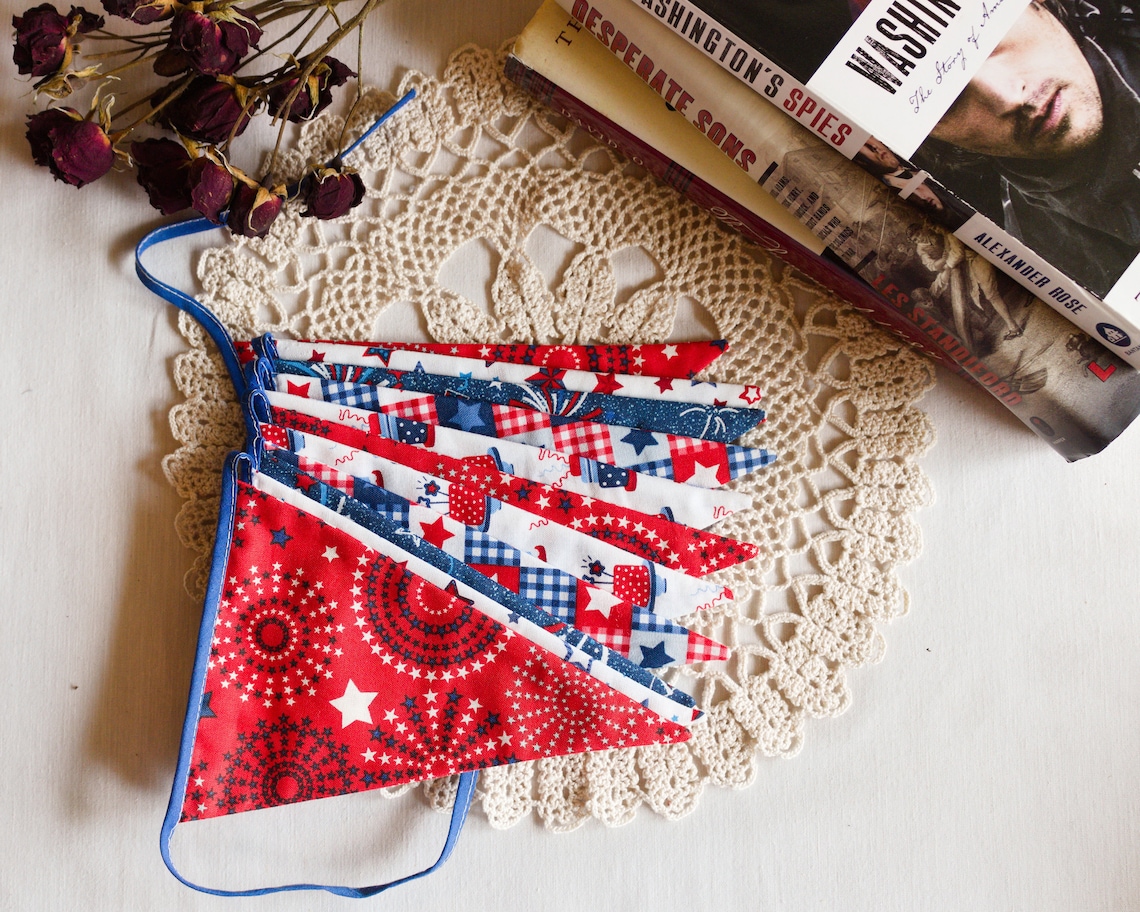 Red White and Blue Bunting Banner, Patriotic Banner, Patriot Décor ...