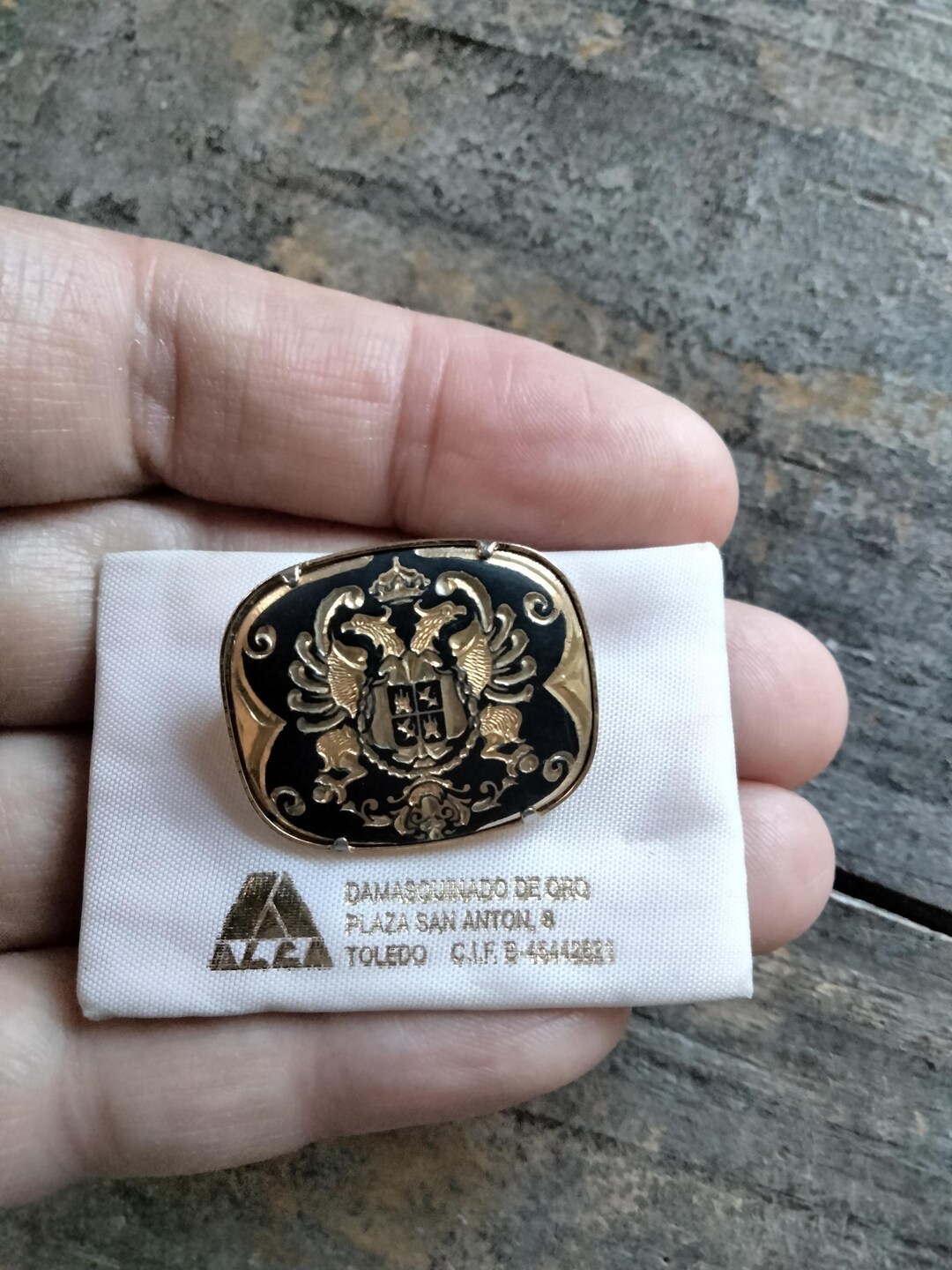 Vintage Toledo Damascene Pin Broch - Etsy