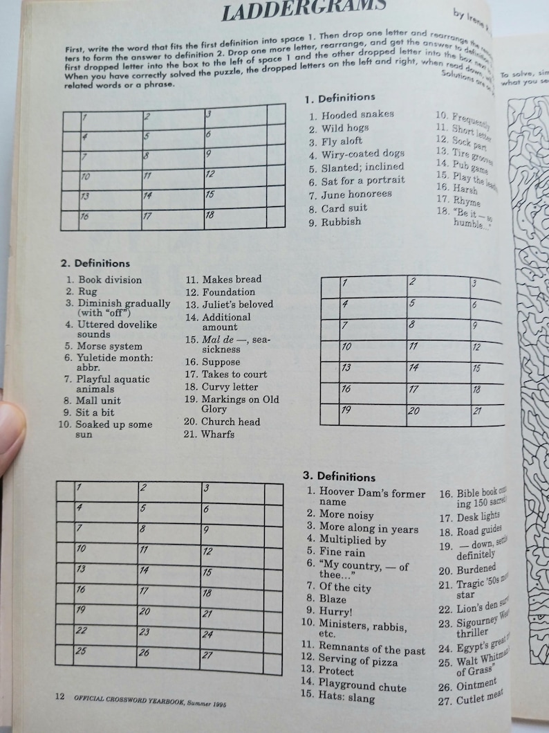 Vintage 1995 Dell Official Crossword Yearbook,crossword Puzzles, Paperback, Unused - Etsy