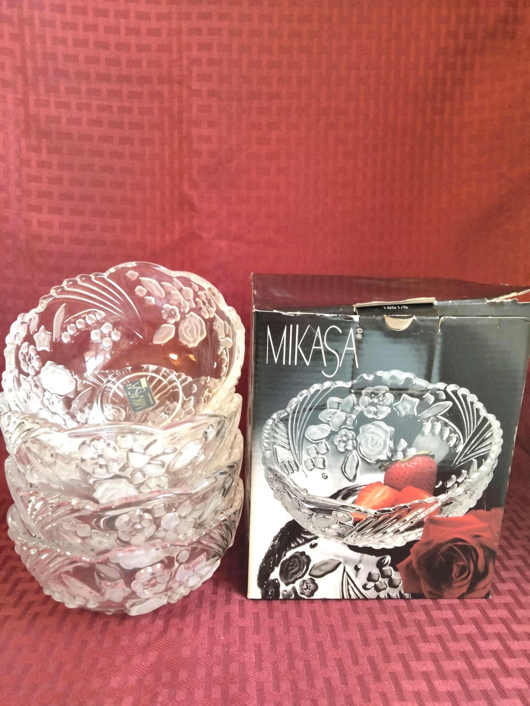 Vintage Mikasa Germany Fruit Bowl Frosted Glass Set of Four - Etsy