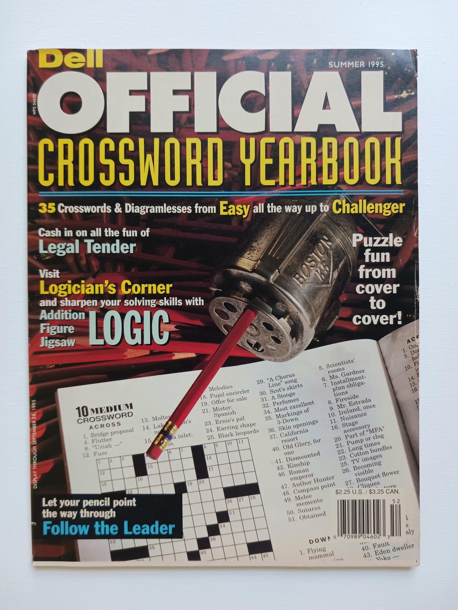Vintage 1995 Dell Official Crossword Yearbook,crossword Puzzles ...