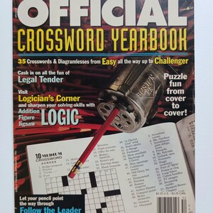 Vintage 1995 Dell Official Crossword Yearbook,crossword Puzzles ...