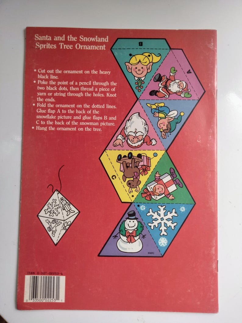 Vintage Sticker Fun Coloring Pages Santa and the Snowland Sprites ...