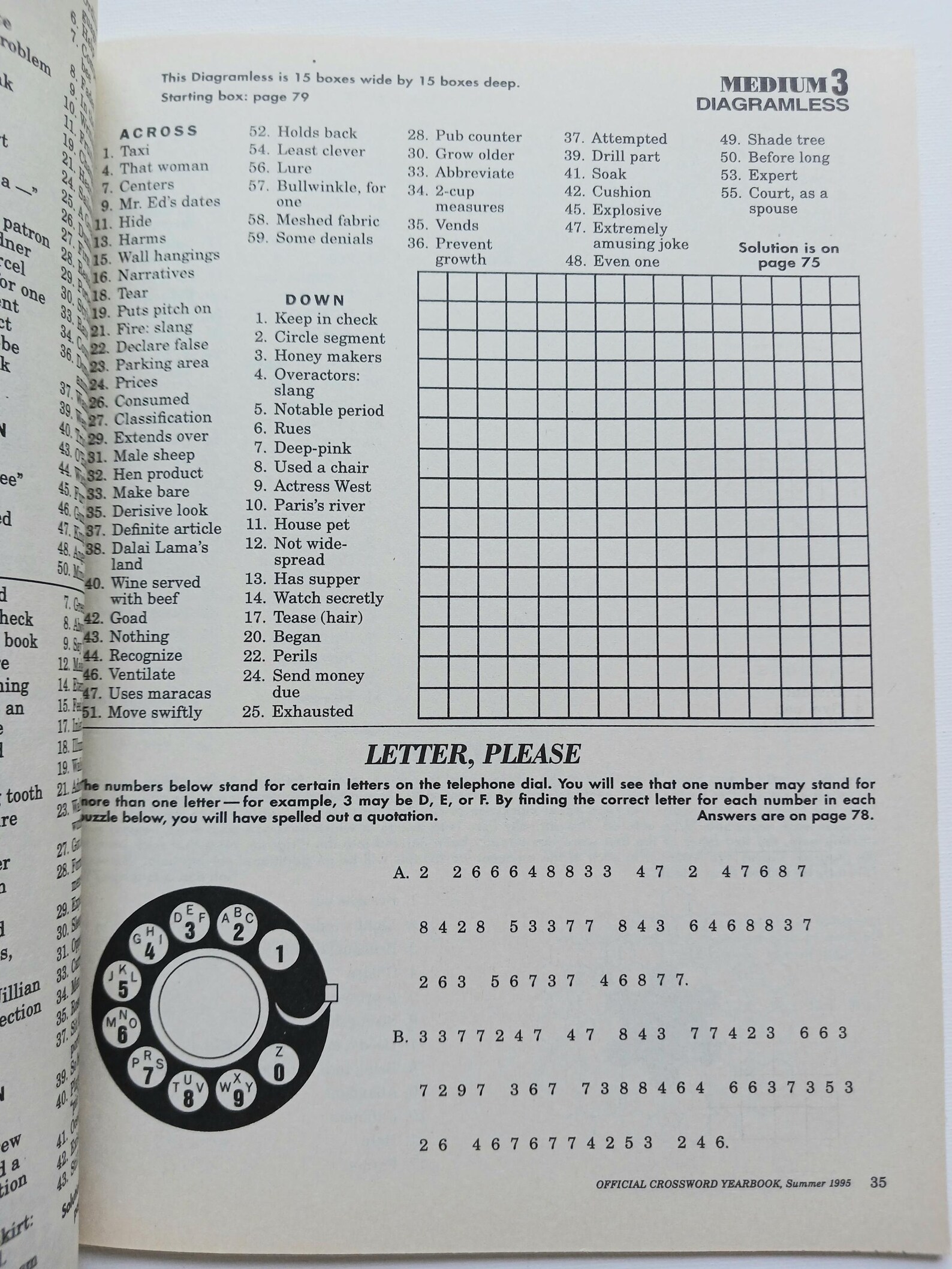 Vintage 1995 Dell Official Crossword Yearbook,crossword Puzzles ...