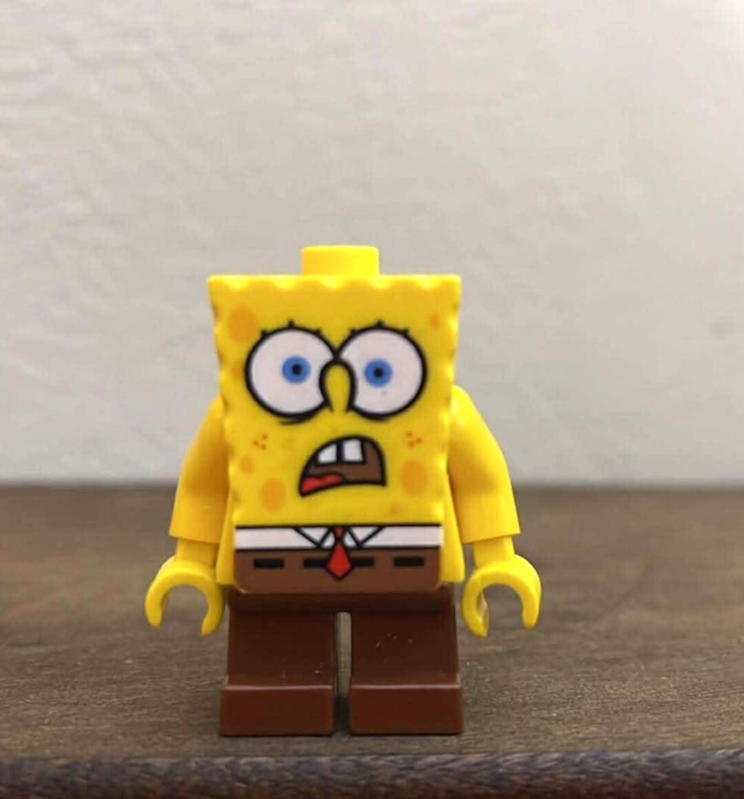Lego MINIFIGURE Spongebob - Surprised Look - Etsy