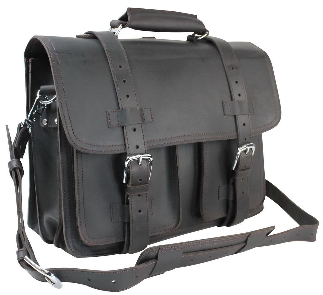 10+ Lb Weight Heavy Full Grain Leather Bag C.E.O. Bag - 17" Classic ...