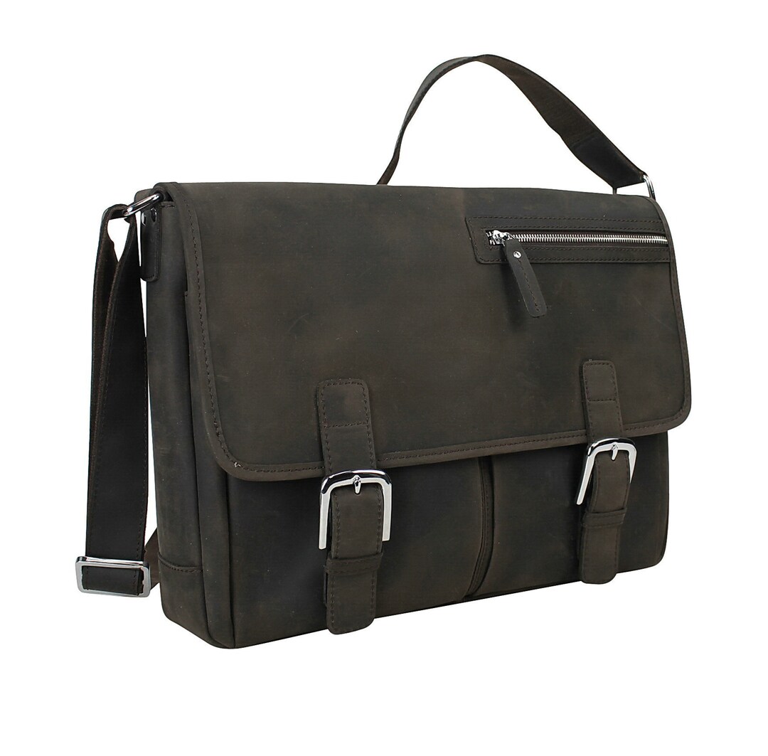 16 in Leather Bag Fit 15 in Computer Leather Messenger Bag Leather ...