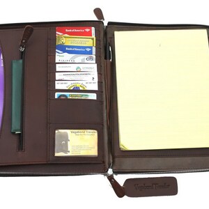 Clearace 13.75" Large Leather Portofolio Document Folder Leather Folder ...