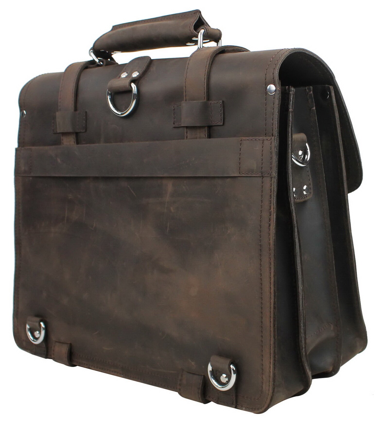 Heavy Duty Full Leather CEO- 16" Classic Full Leather Briefcase W ...
