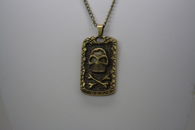 Skull and Crossbones Pendant Skull and Crossbones Necklace - Etsy