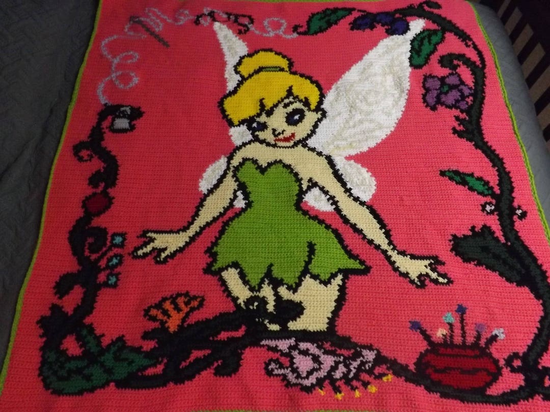 Fairy Tinker Bell Toddler Throw GRAPH ONLY - Not a Finished Product - Etsy