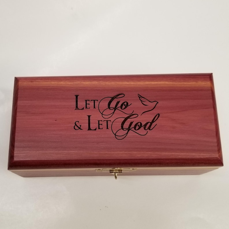 Engraved Wood Prayer Box, Let Go and Let God, Encouragement Gift, Care ...