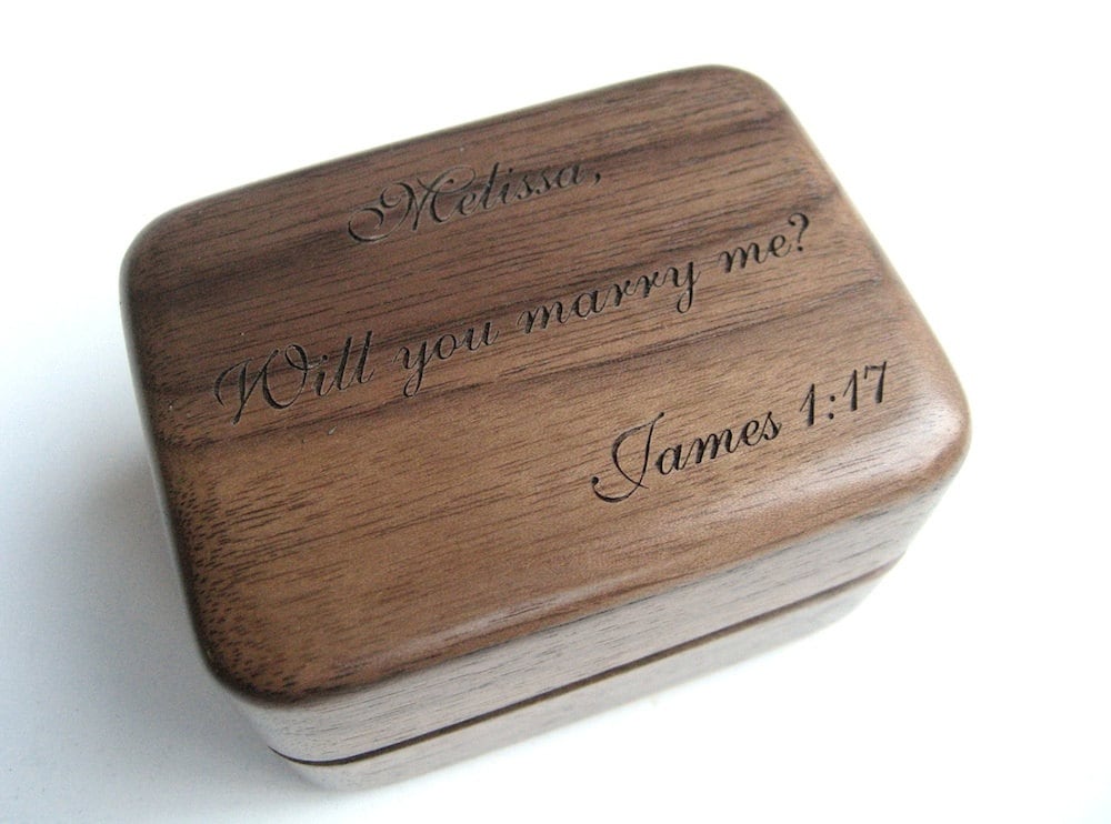 Ring Box Personalized Wood Box Custom Ring Box Engraved | Etsy