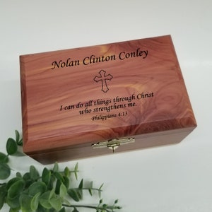 God Box, Give It to God Engraved Wood Religious Keepsake, Prayer Box ...