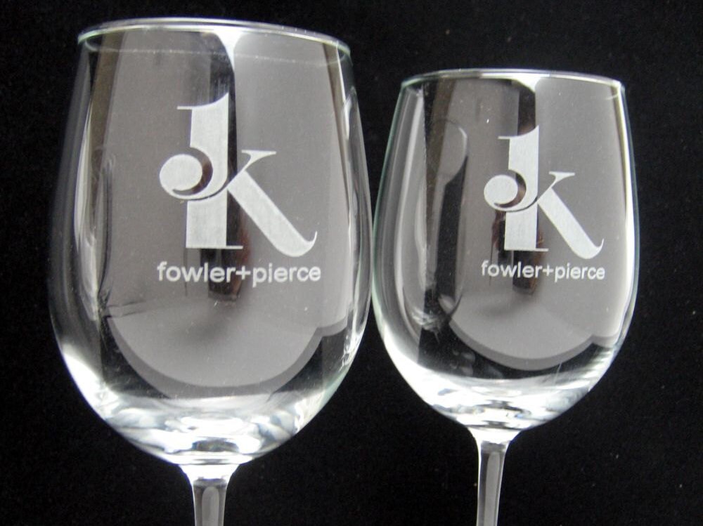 Engraved Wine Glass Single Logo Wine Glass Personalized Etsy