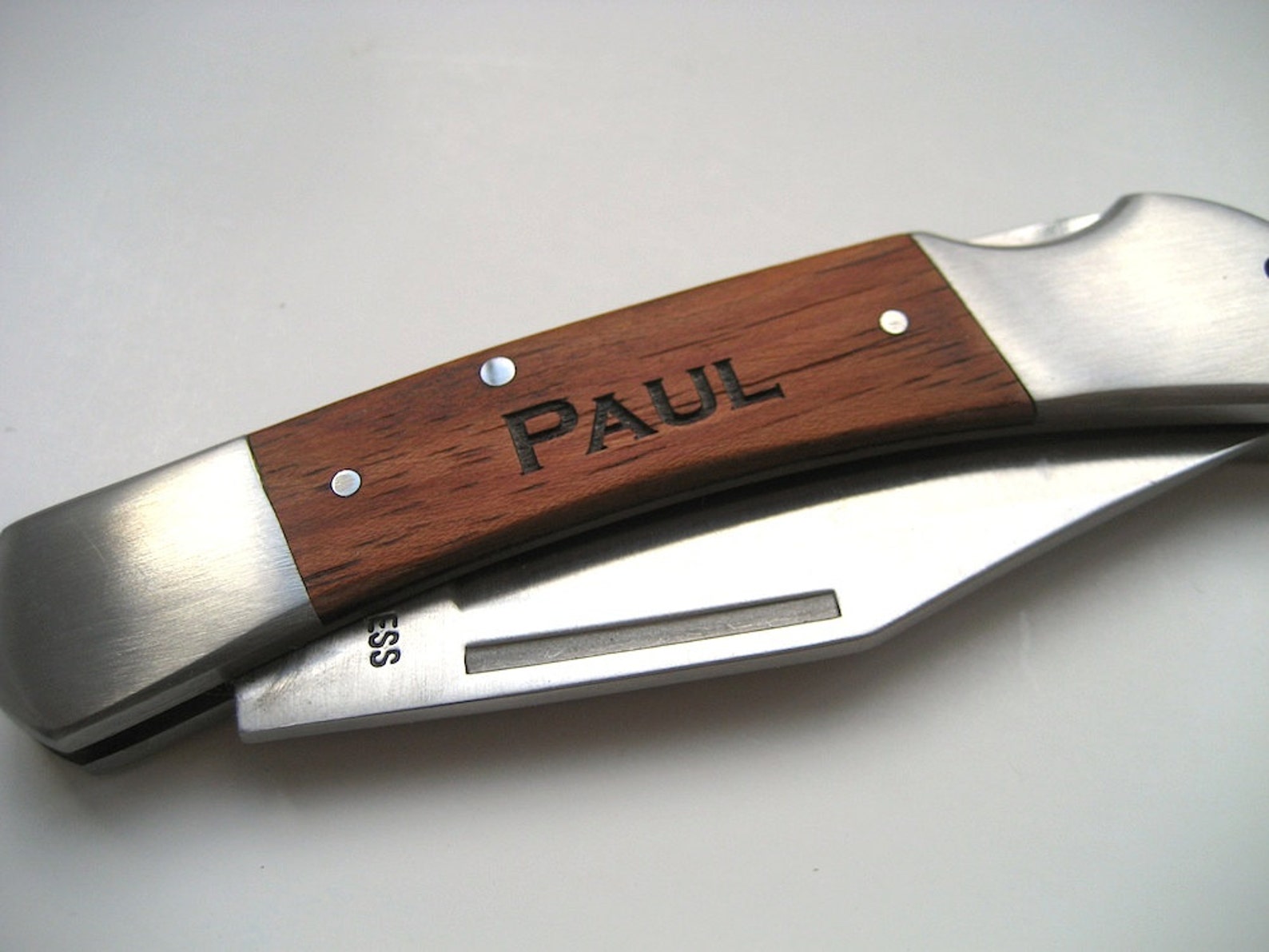 Engraved Knife Wood Handle Pocket Knife Personalized | Etsy