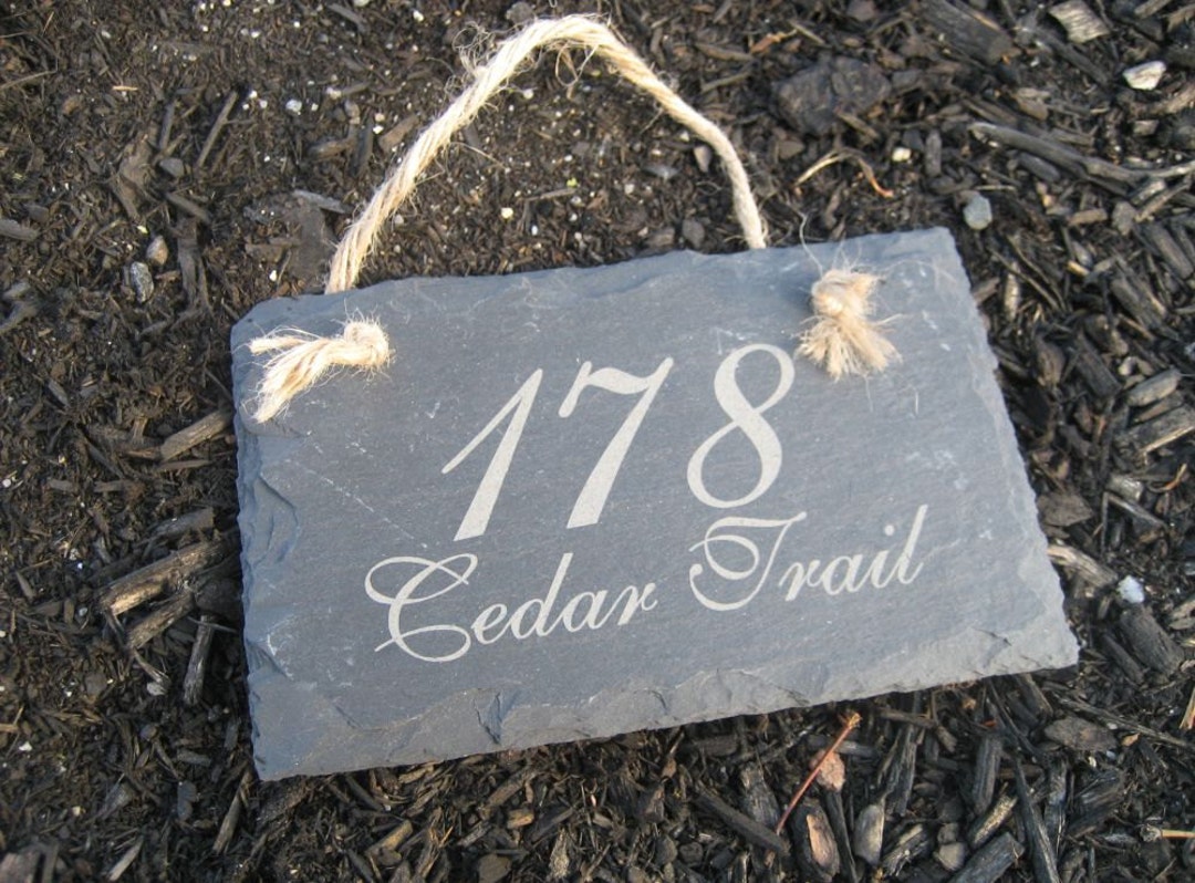 Slate Sign - Custom Slate House Number and Address - Engraved House ...