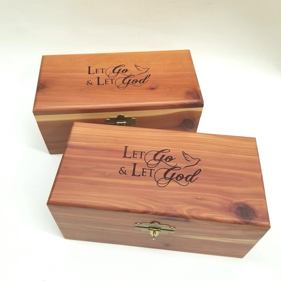 Engraved Wood Prayer Box, Let Go and Let God, Encouragement Gift, Care ...