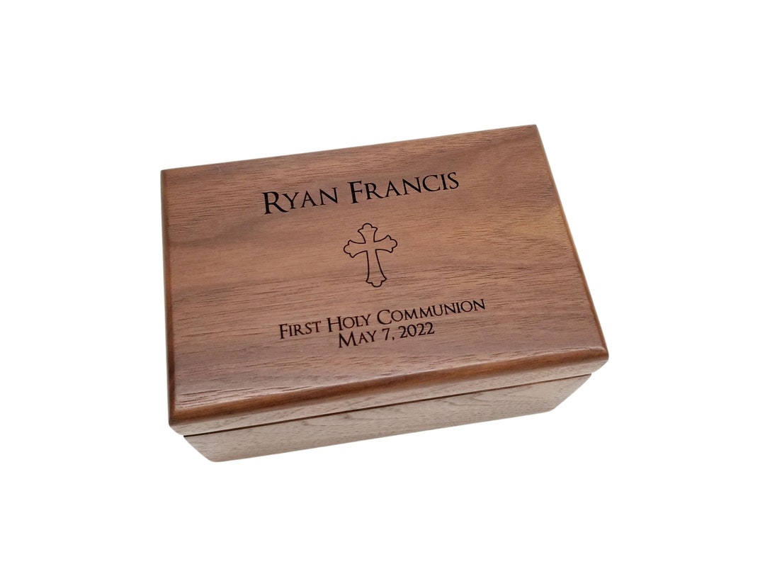 Engraved Wood Prayer Box, First Communion, God Child Gift, Grandchild ...