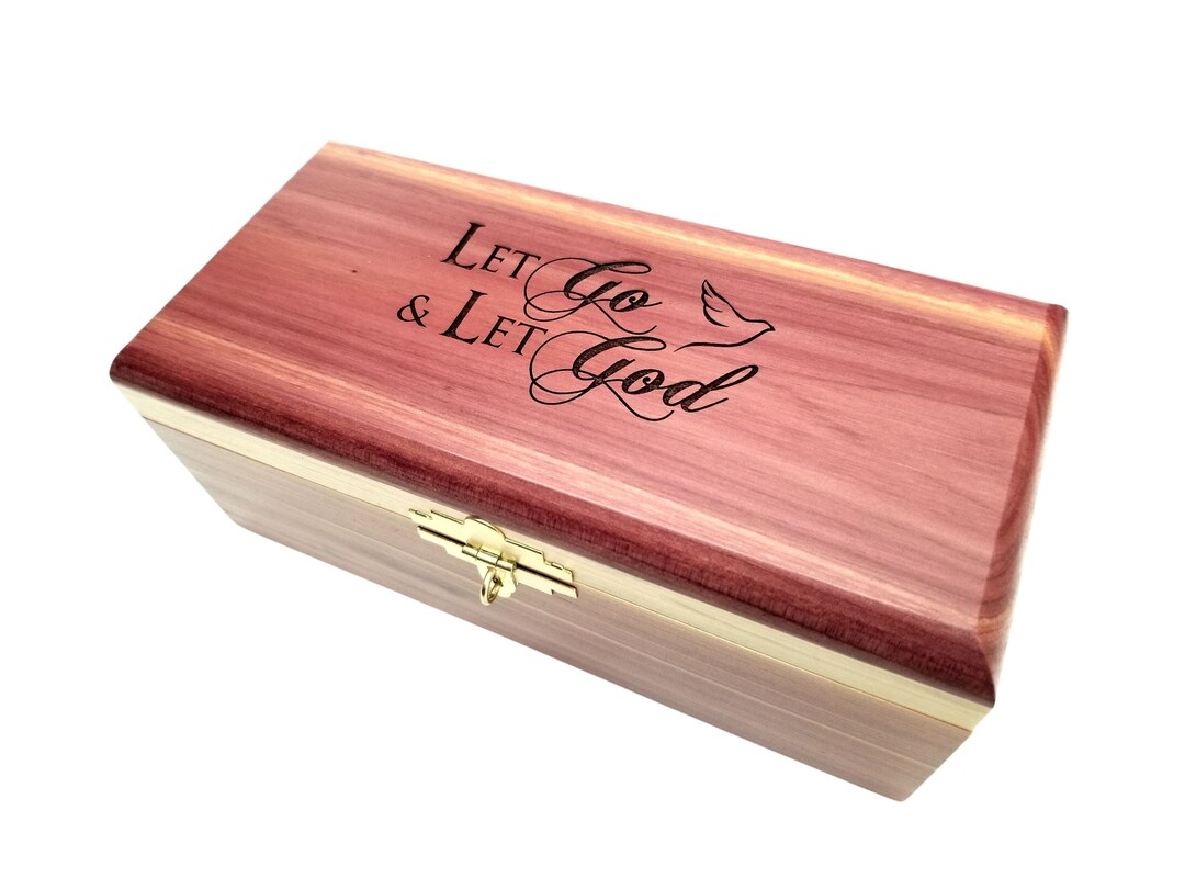 Engraved Wood Prayer Box, Let Go and Let God, Encouragement Gift, Care ...