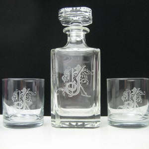 Logo Engraved Decanter Set- Corporate Decanter and Rocks Glass Set ...