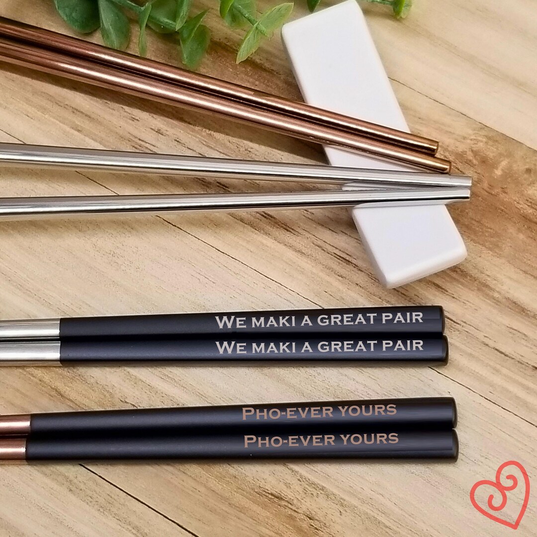 Engraved Chopsticks for Your Valentine, Funny Metal Chopstick Pair - Etsy
