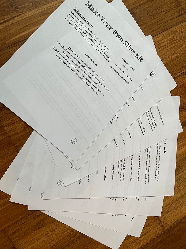 Make Your Own Sling Kit "instructions Only" (digital Download) - Etsy