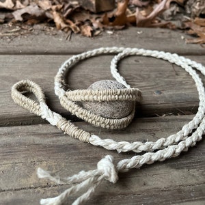 Sling Basic: Hand Woven, Round Braid, Rock Throwing Sling - Etsy