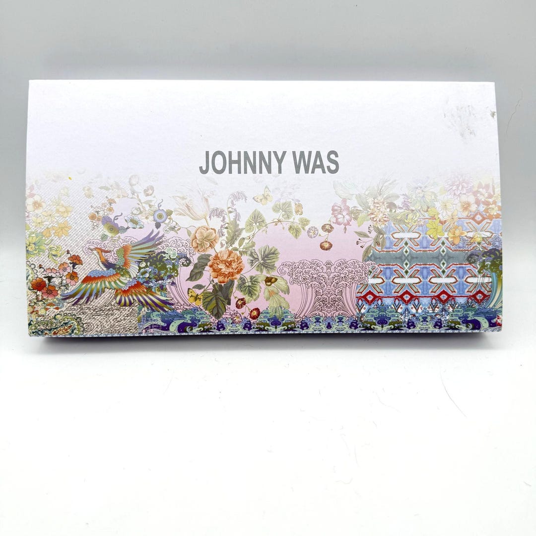 Johnny Was Reusable Gift Box Rectangle Multicolor Floral Birds Magnetic ...