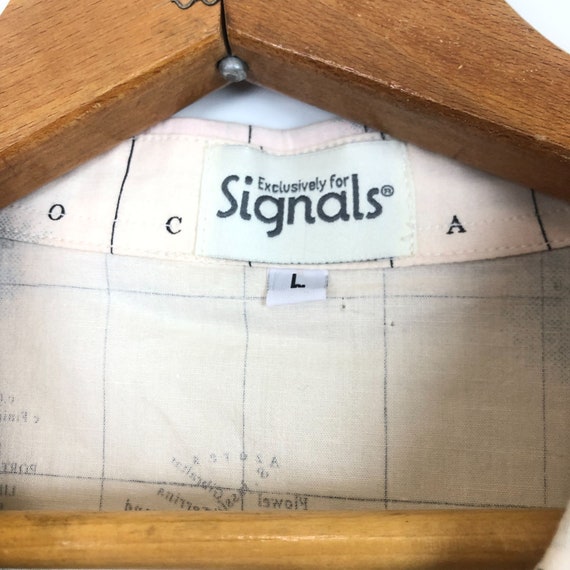 Vintage Y2K Signals Women's World Map Button Up Casua… - Gem