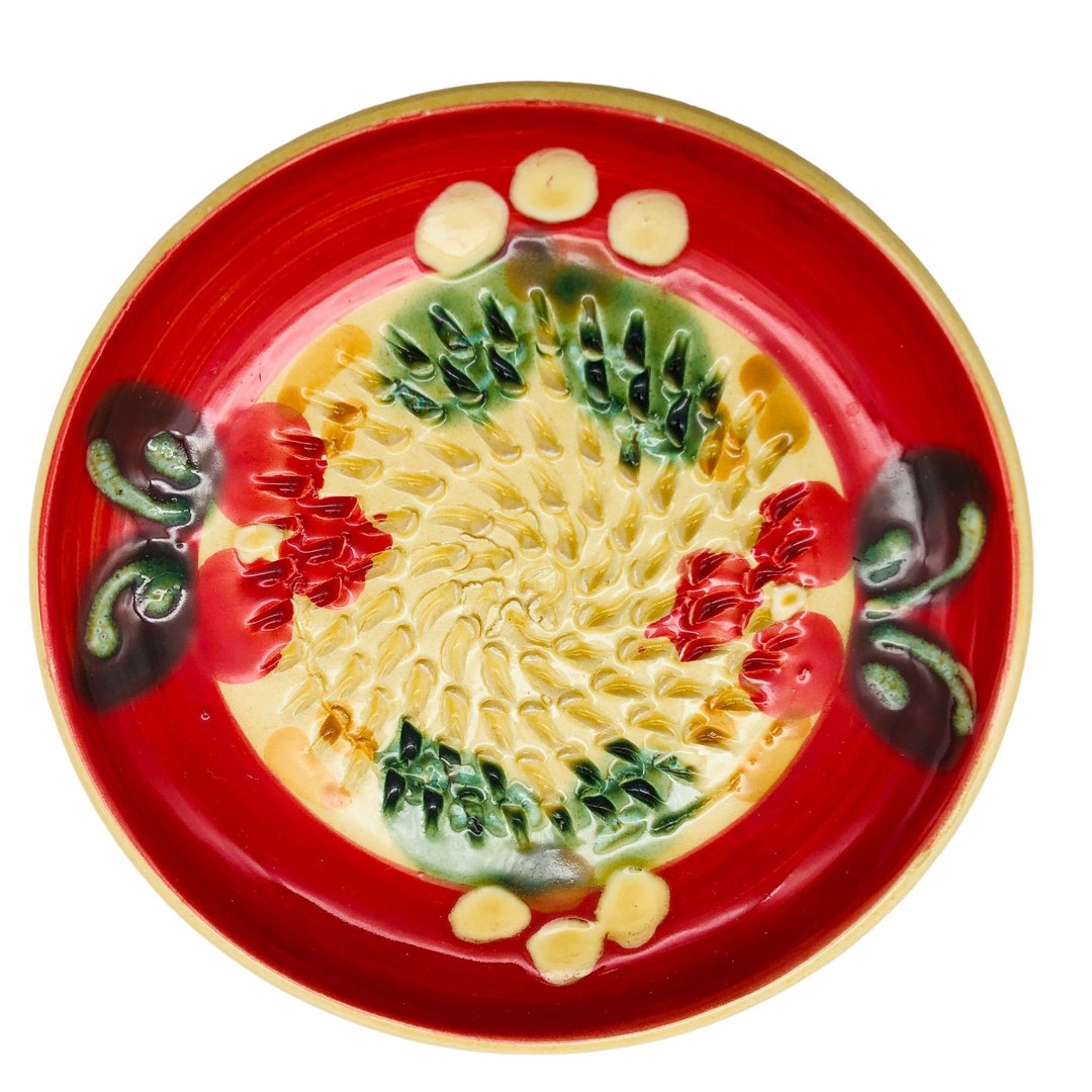 Handmade Artisan Garlic Grater Zester Rasper Plate Dish Handpainted ...