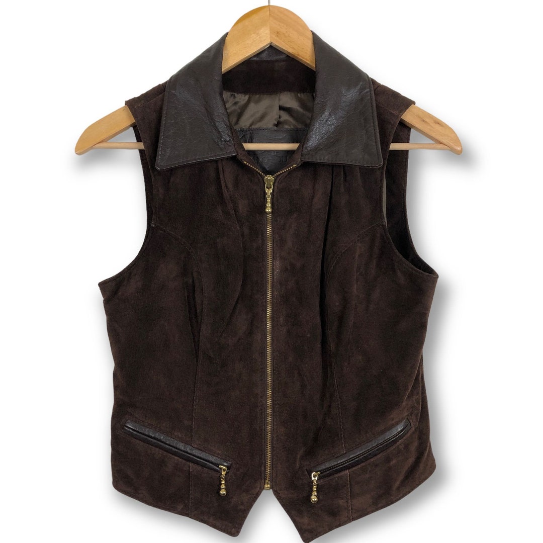 Vintage the Leather Ranch Suede Leather Vest Womens Small - Etsy
