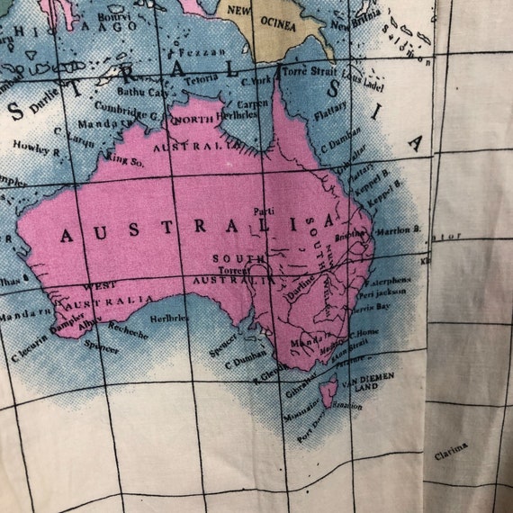 Vintage Y2K Signals Women's World Map Button Up Casua… - Gem