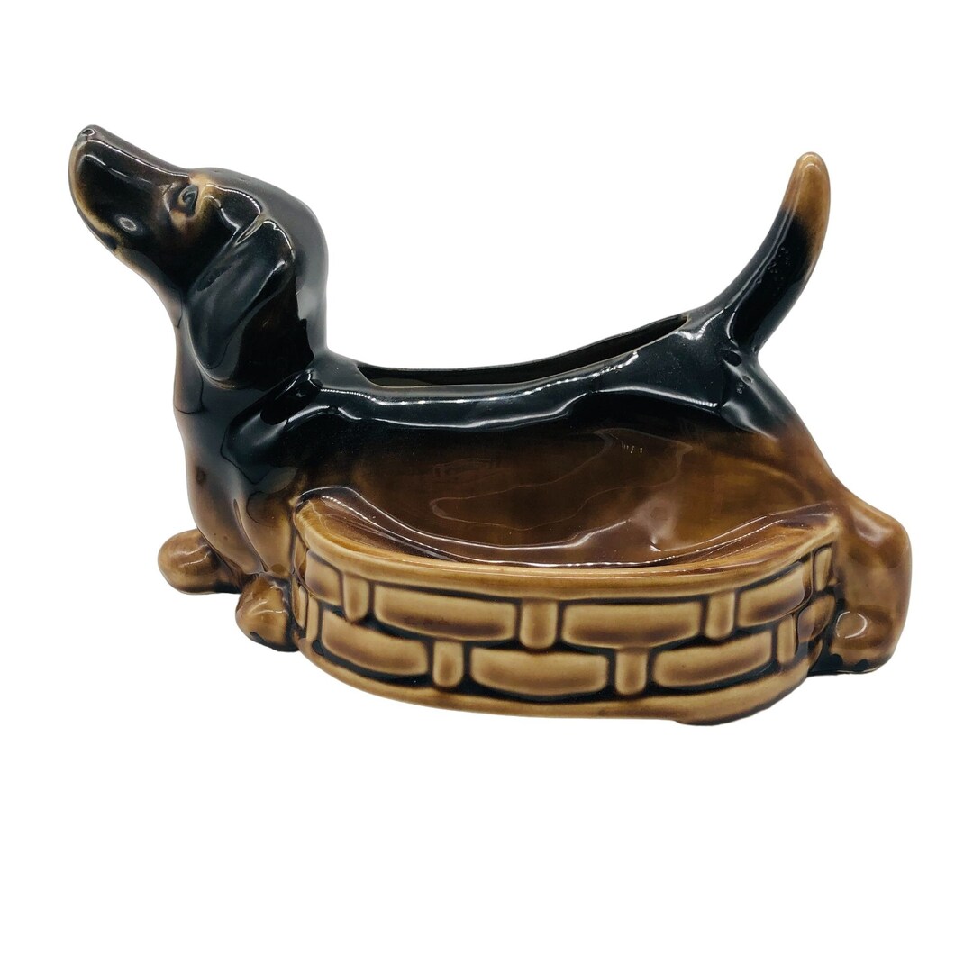 Vintage 60s MCM Dachshund Doxie Weiner Dog Dresser Caddy Wallet Phone ...